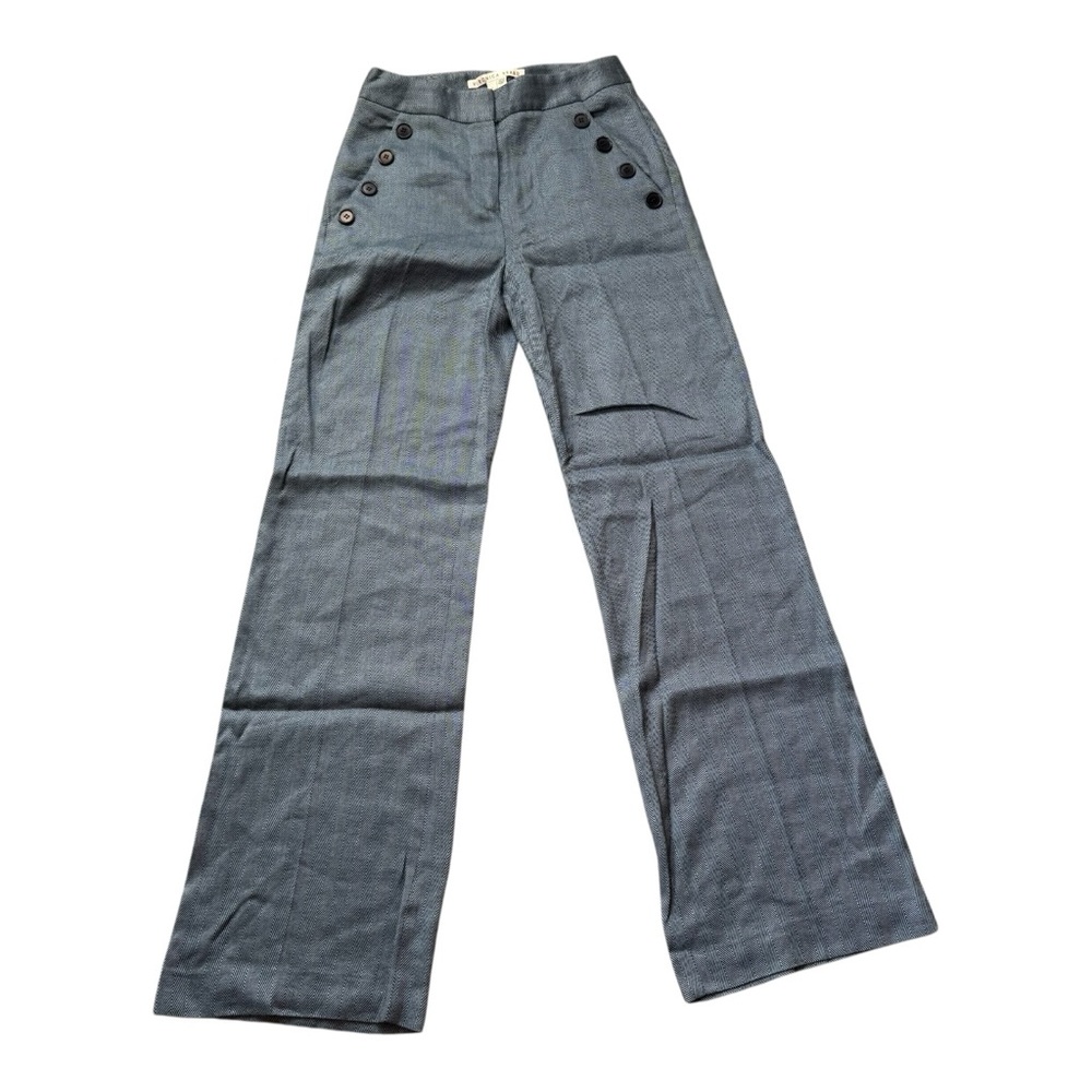 Veronica Beard Tuli Button Herringbone Linen-Blend Fl… - Gem